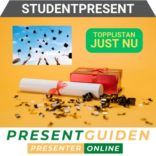Hitta studentpresent: Annorlunda topplista till kille och tjej 2026